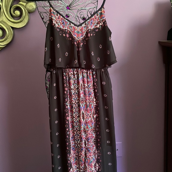 Express | Dresses | Express Small Maxi Dress With Slit Spaghetti Straps ...